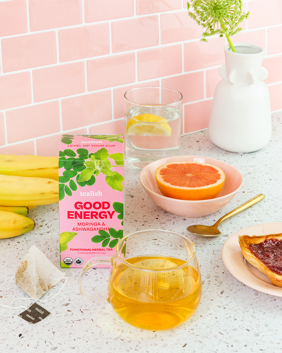 Good Energy Tea Bags l Moringa & Ashwagandha l Functional Herbal Tea ...